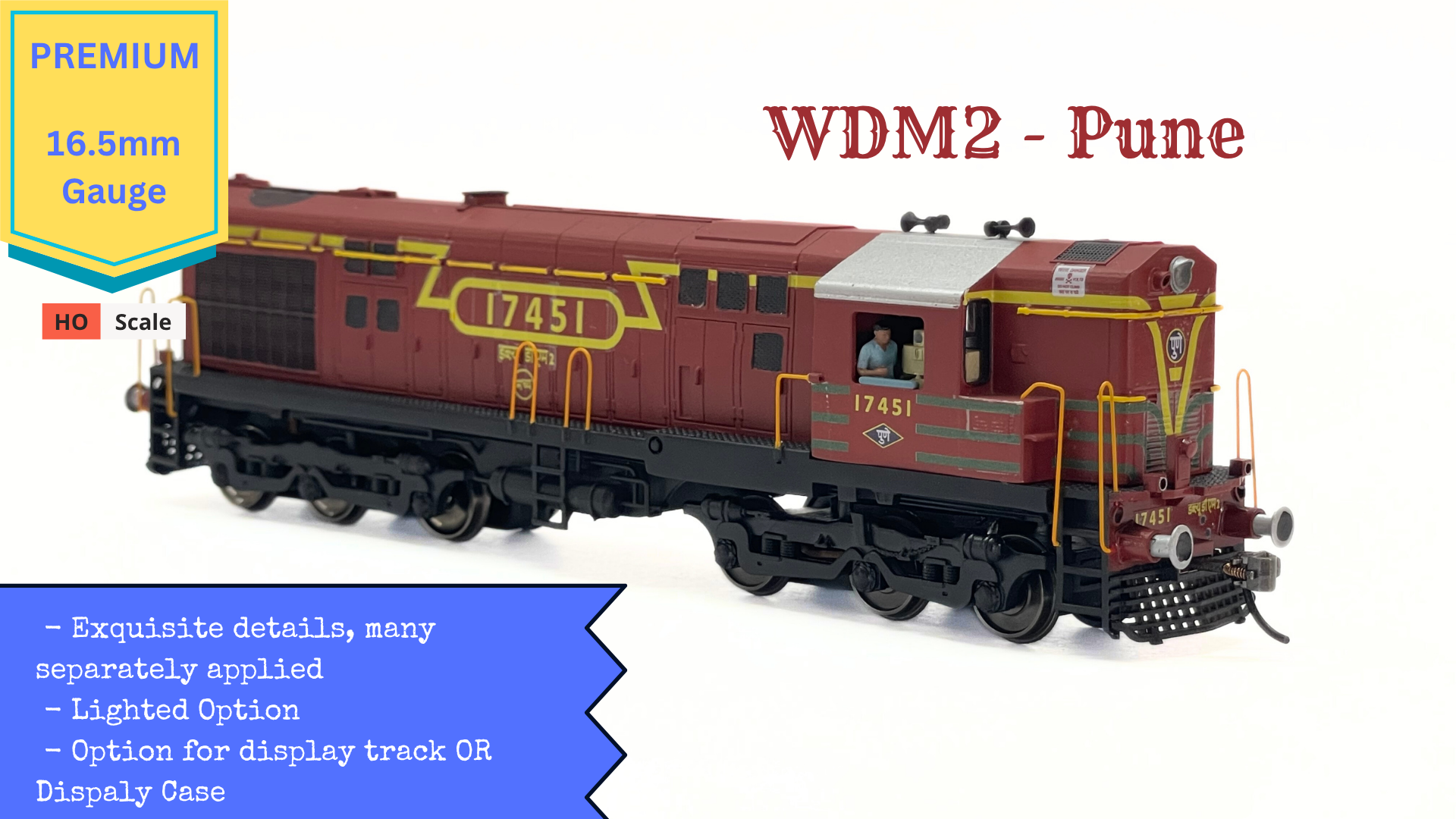 WDM2 - Pune, HO Scale / Premium / Free Rolling Display Mode – Precision ...