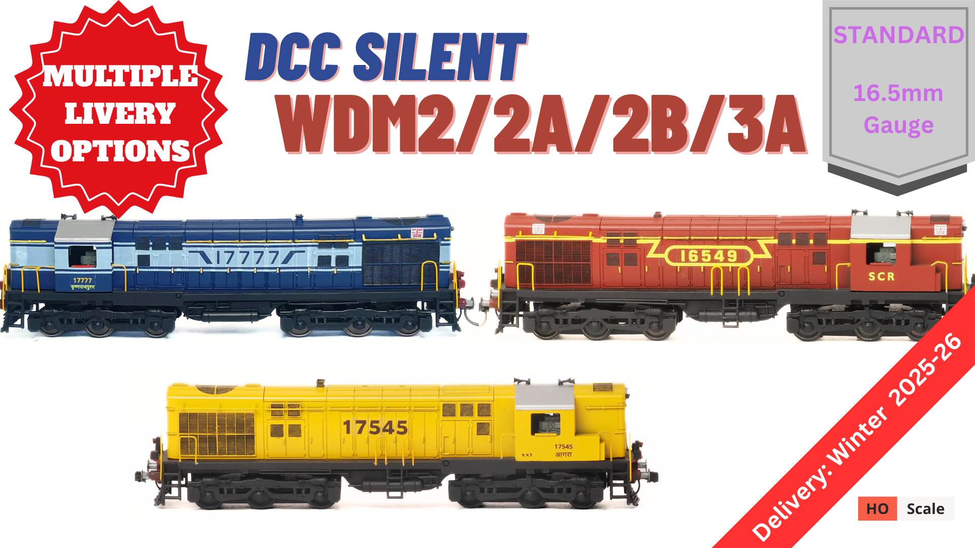 PRE-ORDER: STANDARD DCC SILENT WDM2 RTR Model in HO Scale (1:87 ...