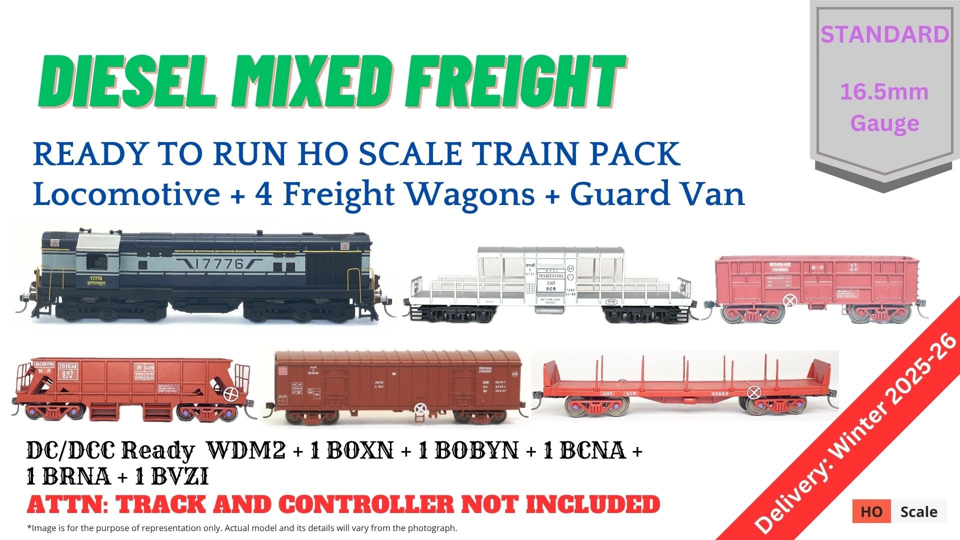 PRE-ORDER: TRAIN Pack: Diesel Mixed Freight Train (Without Track and C ...