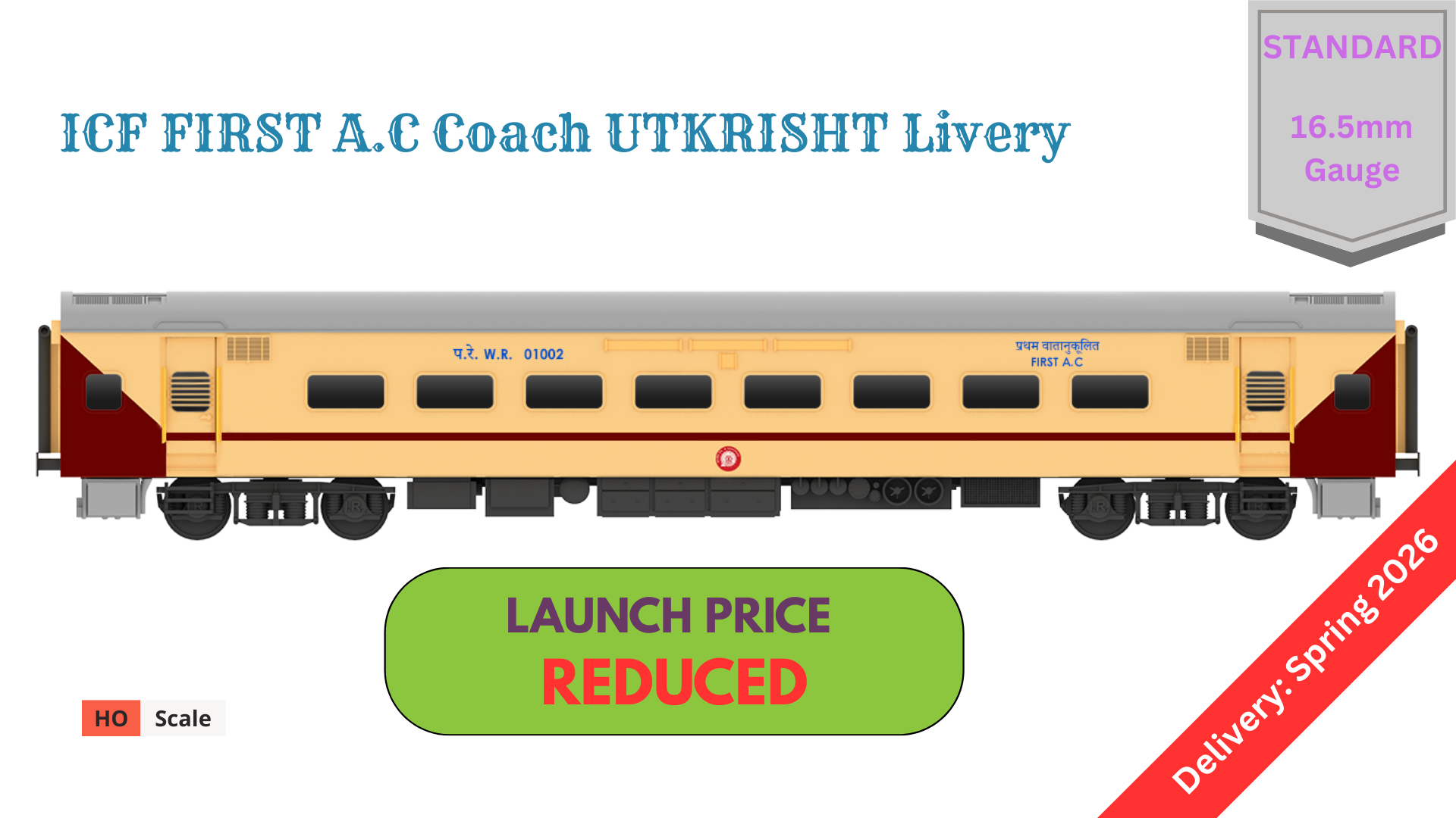 PRE-ORDER: ICF First A.C HO Scale - Utkrisht Livery (2018-Current), St ...