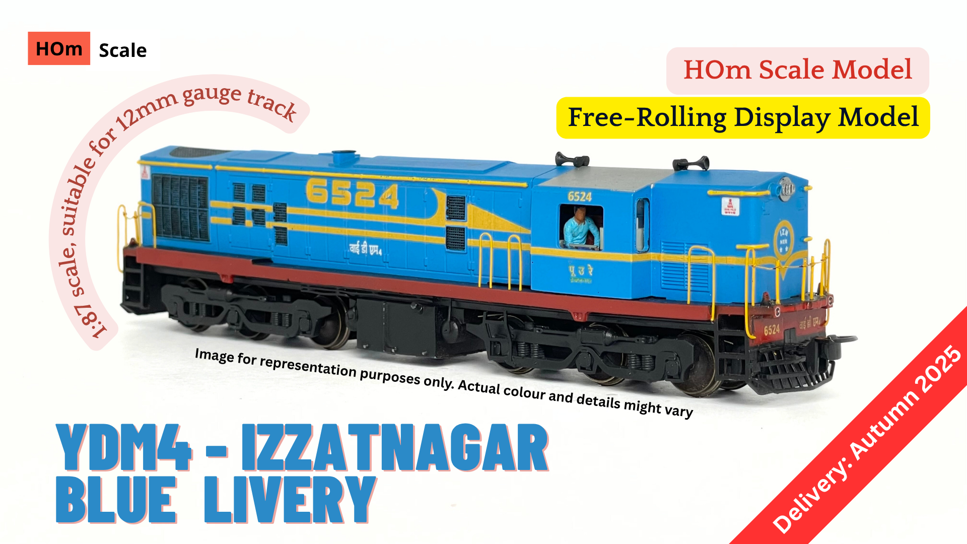 PRE-ORDER: Izzatnagar YDM4 - HOm Display/Free Rolling Model (12mm gaug ...
