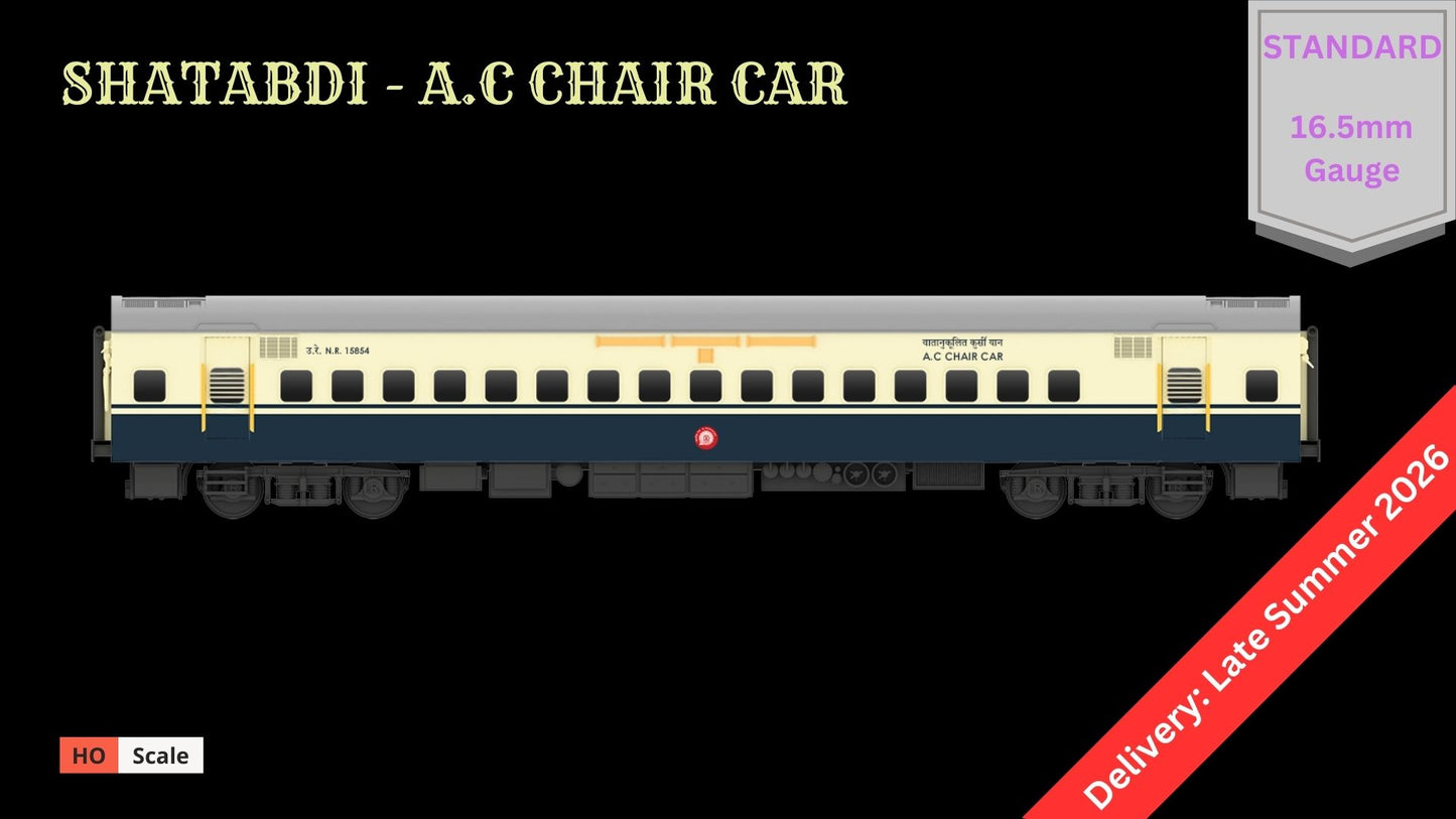 PRE-ORDER: SHATABDI - A.C CHAIR CAR HO Scale - Standard Version – Precision Model Works