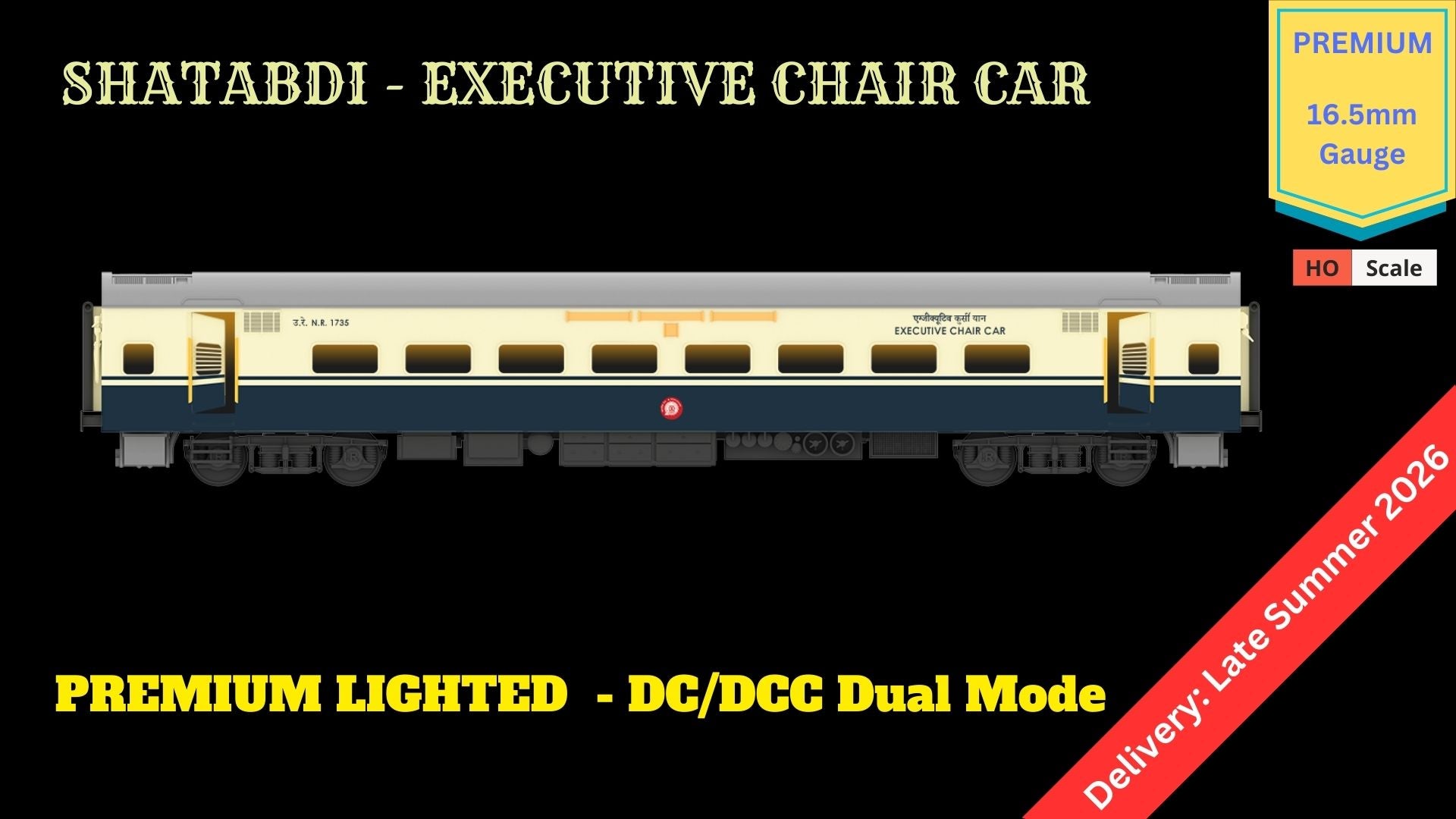 PRE-ORDER: SHATABDI - EXECUTIVE CHAIR CAR HO Scale - Premium Version ...