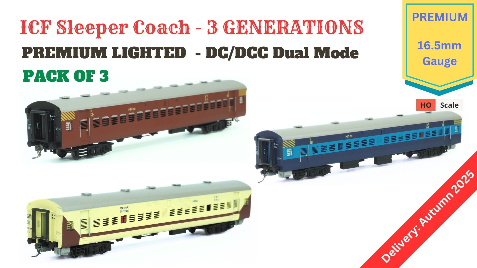 PRE-ORDER: ICF Sleeper HO Scale - 3 Generations, Premium, pack of 3 ...