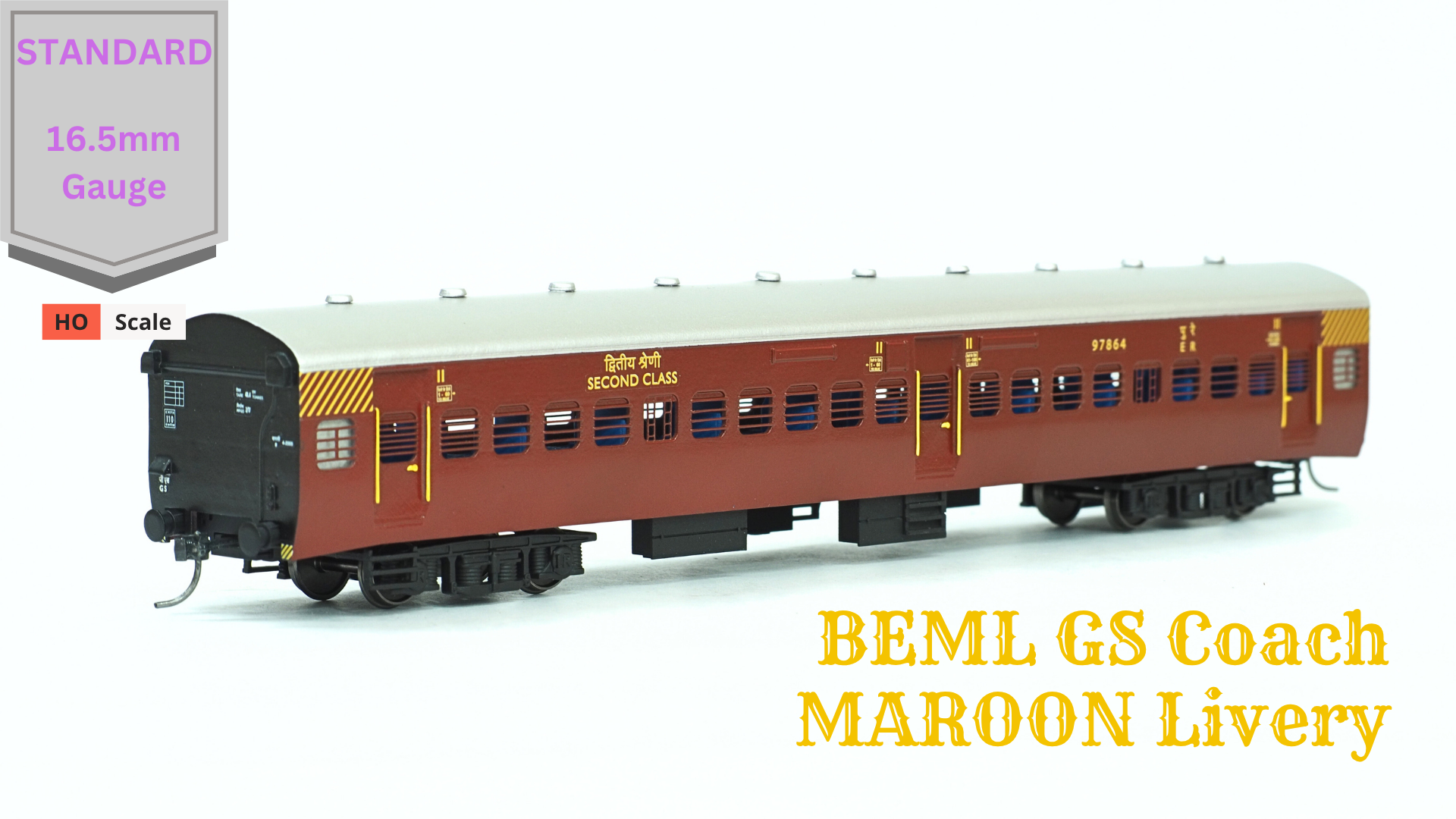 BEML GS HO Scale - Maroon/Brick Red Livery (1955-1990s) – Precision ...