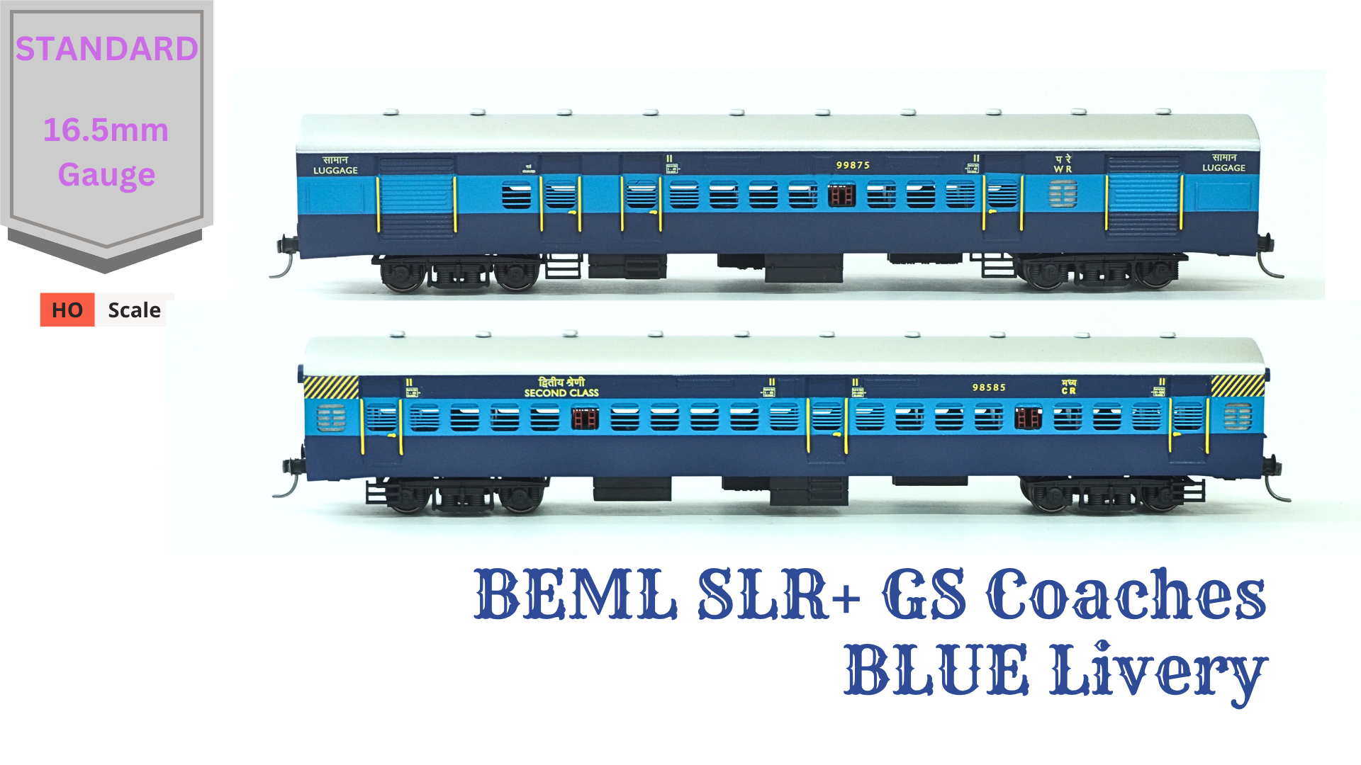 BEML SLR+GS set HO Scale - Blue Livery (1990s-Current) – Precision ...