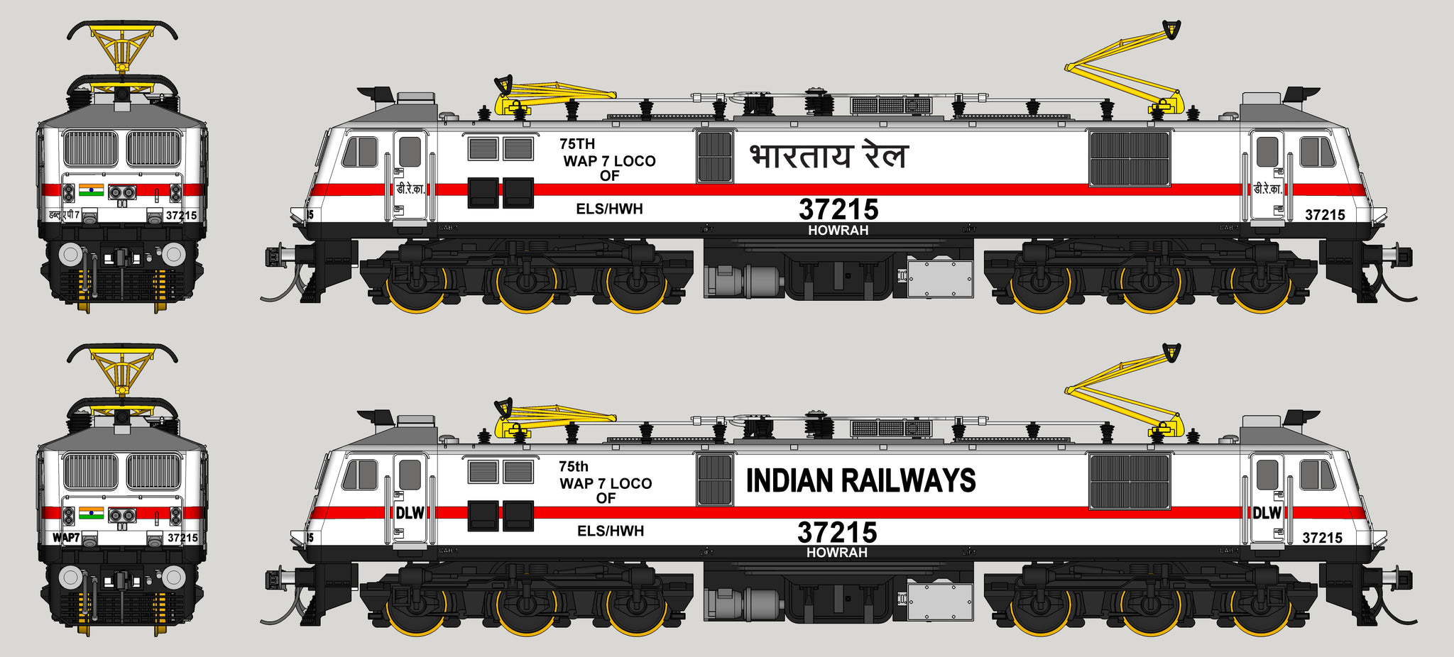 Indian Railways WAP7i RTR Model HO Scale (1:87) – Precision Model Works
